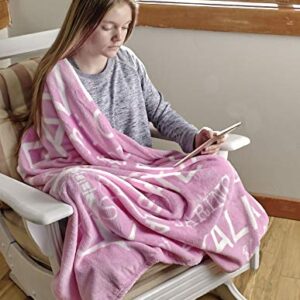 BlankieGram “Bravery” Throw Blanket – Gift Ideas and Gifts for Women and Men Make Great Comfort Gifts, Pink