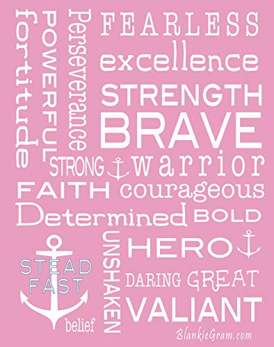 BlankieGram “Bravery” Throw Blanket – Gift Ideas and Gifts for Women and Men Make Great Comfort Gifts, Pink