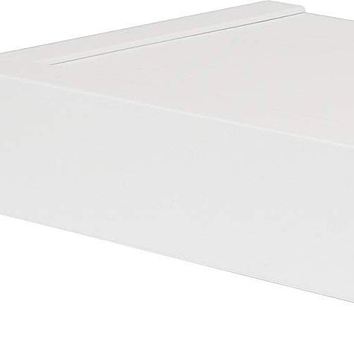 HIGH & MIGHTY 515607 Modern 24" Floating Shelf Holds up to 20lbs, Easy Tool-Free Dry Wall Installation, Flat, Retail Packaging, White