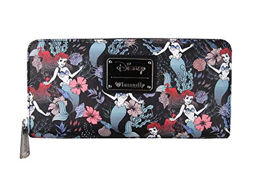 Loungefly x Ariel Floral Print Faux Leather Wallet