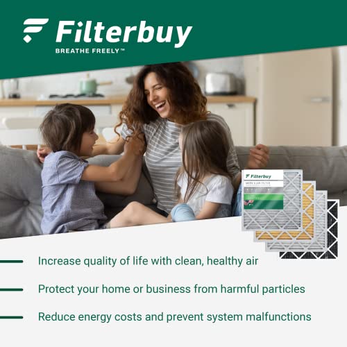 Filterbuy 12x12x1 Air Filter MERV 8 Dust Defense (4-Pack), Pleated HVAC AC Furnace Air Filters Replacement (Actual Size: 11.69 x 11.69 x 0.75 Inches)