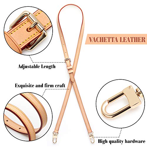 SMART DK Vachetta Leather Strap Adjustable Crossbody Strap for Small Bags Pochette Mini NM Eva Favorite PM MM Nano Speedy with Gift Box