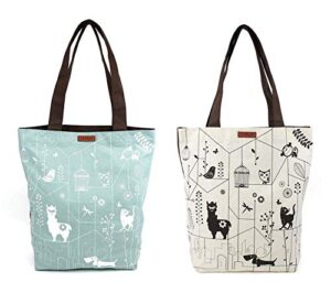 chala canvas eco tote assortment with interior organizer – pack of 2