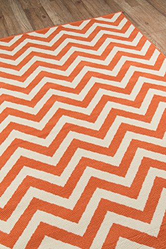 Momeni Rugs , Baja Collection Contemporary Indoor & Outdoor Area Rug, Easy to Clean, UV protected & Fade Resistant, 6'7" x 9'6", Orange