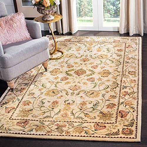 SAFAVIEH Bergama Collection 6' x 9' Ivory / Ivory BRG161B Handmade Oriental Premium Wool Area Rug