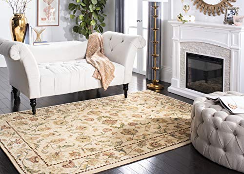 SAFAVIEH Bergama Collection 6' x 9' Ivory / Ivory BRG161B Handmade Oriental Premium Wool Area Rug