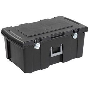 wheeled footlocker storage tote, 22 gallon, 31-1/8×17-1/2×13-7/8 – lot of 2