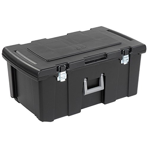 Wheeled Footlocker Storage Tote, 22 Gallon, 31-1/8x17-1/2x13-7/8 - Lot of 2