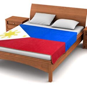 Fuzzy FlagsTM Philippines Flag Fleece Blanket - 80-inches x 50-inches - Oversized Travel Throw Cover