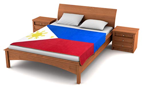 Fuzzy FlagsTM Philippines Flag Fleece Blanket - 80-inches x 50-inches - Oversized Travel Throw Cover