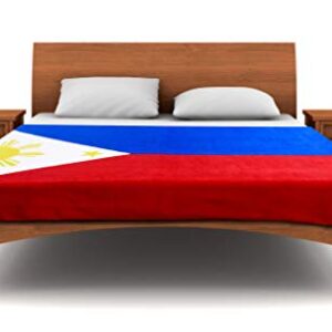 Fuzzy FlagsTM Philippines Flag Fleece Blanket - 80-inches x 50-inches - Oversized Travel Throw Cover