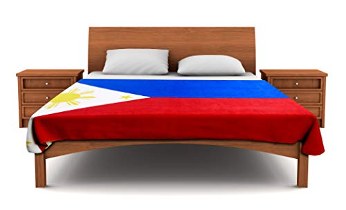 Fuzzy FlagsTM Philippines Flag Fleece Blanket - 80-inches x 50-inches - Oversized Travel Throw Cover