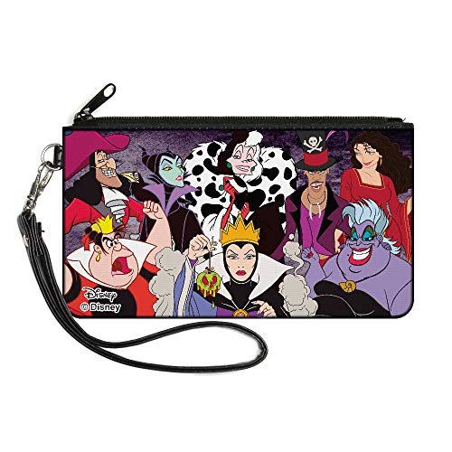 Buckle-Down Women's Standard Zip Wallet Disney's Villains Small, Multicolor, 6.5" x 3.5"