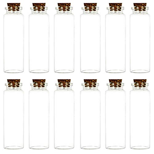 JZMYXA Potion Bottles Mini Glass Bottles Jars Wishing Bottles, 20 ML Capacity, 12 Pieces Per Box