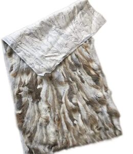 22in x 43in natural tan luxury soft premium quality durable 100% natural rabbit fur bed throw blanket, rug, real fur good buy hot carpet,rabbit fur blankets/plates