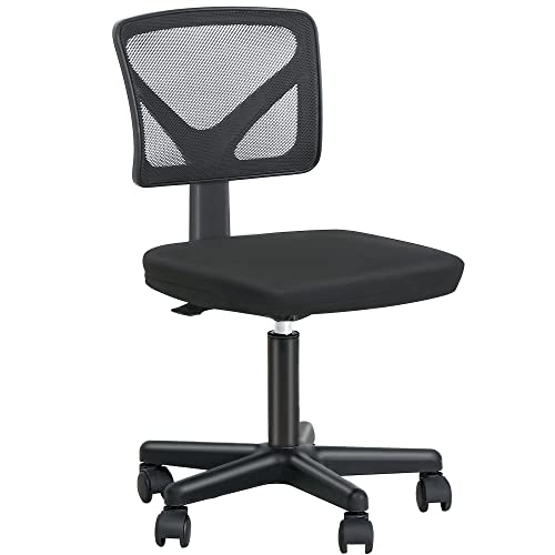 Home Office Chair Executive Rolling Swivel Ergonomic Chair, Computer Chair with Lumbar Support Task Mesh Chair Armless Desk Chair,Black