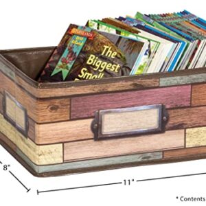 Teacher Created Resources Reclaimed Wood Small Storage Bin