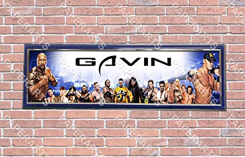 WWE - Personalized Birthday Name Poster with Custom Name On it, Border Mat and Frame Options