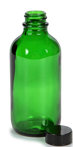 Vivaplex, 12, Green, 4 oz Glass Bottles, with Lids