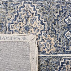 SAFAVIEH Aspen Collection 8' x 10' Blue / Beige APN275M Handmade Boho Wool Area Rug