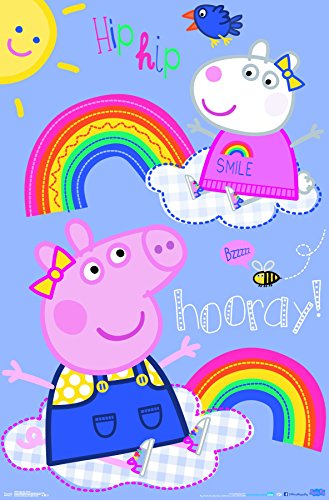 Trends International Peppa Pig - Hooray Wall Poster, 22.375" x 34", Unframed Version