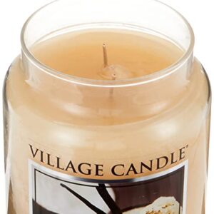 Village Candle Creamy Vanilla Large Glass Apothecary Jar Scented Candle, 21.25 oz, Ivory