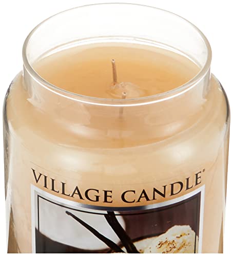 Village Candle Creamy Vanilla Large Glass Apothecary Jar Scented Candle, 21.25 oz, Ivory