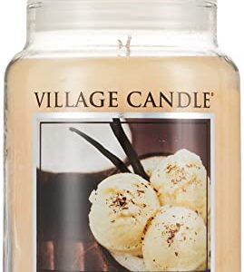 Village Candle Creamy Vanilla Large Glass Apothecary Jar Scented Candle, 21.25 oz, Ivory