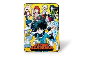 just funky my hero academia superheroes lightweight fleece throw blanket | 45 x 60 inches