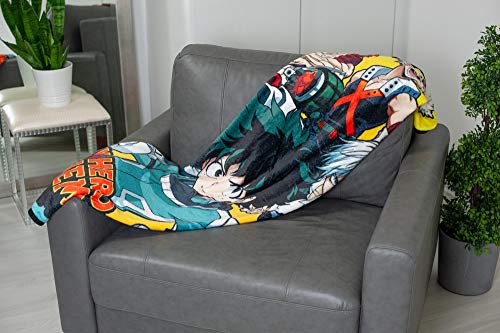 JUST FUNKY My Hero Academia Superheroes Lightweight Fleece Throw Blanket | 45 x 60 Inches