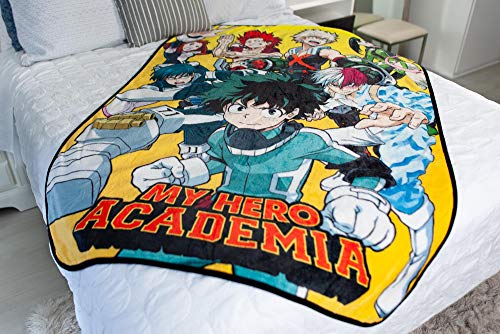 JUST FUNKY My Hero Academia Superheroes Lightweight Fleece Throw Blanket | 45 x 60 Inches