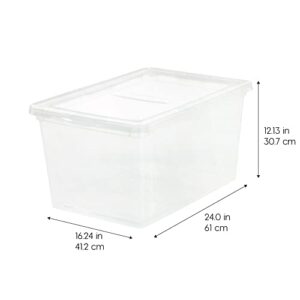 IRIS USA CNL-58 58 Quart Non-Latching Box, Clear