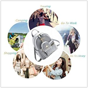 Janede Fashion Small Backpack Mini Purse Casual Daypacks Leather for Teen and Women New (Grey)