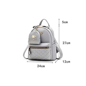 Janede Fashion Small Backpack Mini Purse Casual Daypacks Leather for Teen and Women New (Grey)