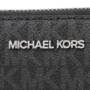 Michael Kors Jet Set Women?s Leather Travel Continental Wristlet Wallet, Black/Black, One Size