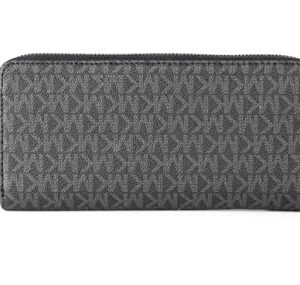 Michael Kors Jet Set Women?s Leather Travel Continental Wristlet Wallet, Black/Black, One Size