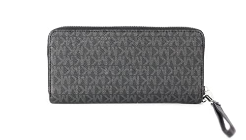 Michael Kors Jet Set Women?s Leather Travel Continental Wristlet Wallet, Black/Black, One Size