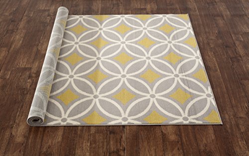 Contemporary Trellis Chain Gray-Yellow 5' X 7' Area Rug