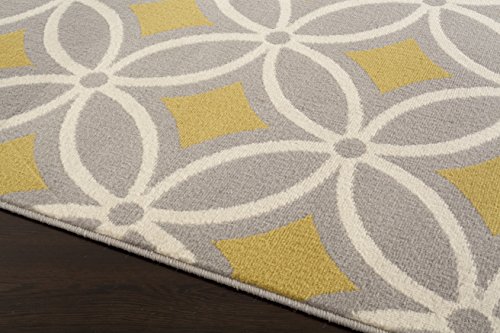 Contemporary Trellis Chain Gray-Yellow 5' X 7' Area Rug