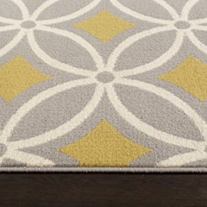 Contemporary Trellis Chain Gray-Yellow 5' X 7' Area Rug