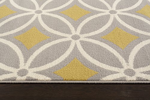 Contemporary Trellis Chain Gray-Yellow 5' X 7' Area Rug