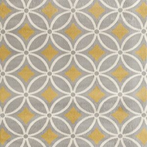 Contemporary Trellis Chain Gray-Yellow 5' X 7' Area Rug