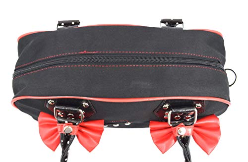 Lost Queen Cherry Bomb Skull Cherries Polka Dot Bow Handbag Rockabilly Black Red