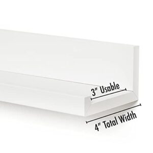 Americanflat 14 Inch Floating Shelves in White Composite Wood - Wall Mounted Storage Shelves for Bedroom, Living Room, Bathroom, Kitchen, Office and More, 14 Inches , 3 Count (Pack of 1)