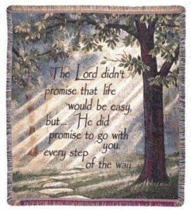 “every step of the way” inspirational tapestry throw blanket 50″ x 60″