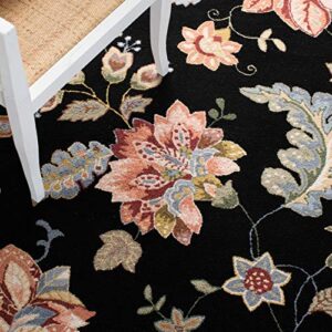 SAFAVIEH Chelsea Collection 2'6" x 6' Black HK306B Hand-Hooked French Country Wool Runner Rug