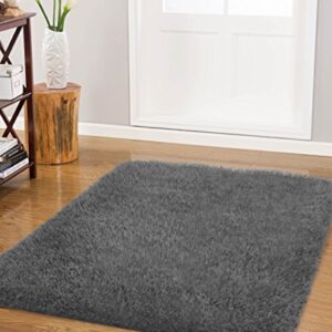 Vista Living Claudia Shag Area Rug 30 in. x 48 in., Charcoal