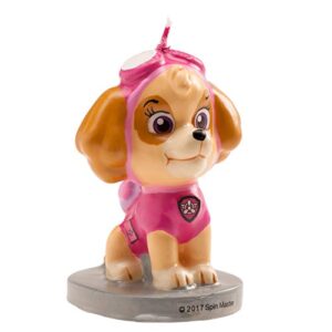 dekora – 346181 birthday candle skye paw patrol, pink, 7 cm (346181)