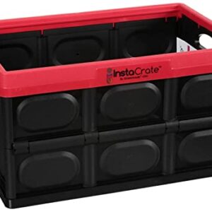 Instacrate Collapsible 12-Gallon Garage Play Room Storage Bin for Easy Storage Red with Black 3 Pack