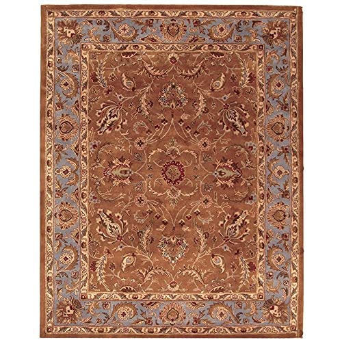 SAFAVIEH Heritage Collection 7'6" x 9'6" Brown / Blue HG812A Handmade Traditional Oriental Premium Wool Area Rug